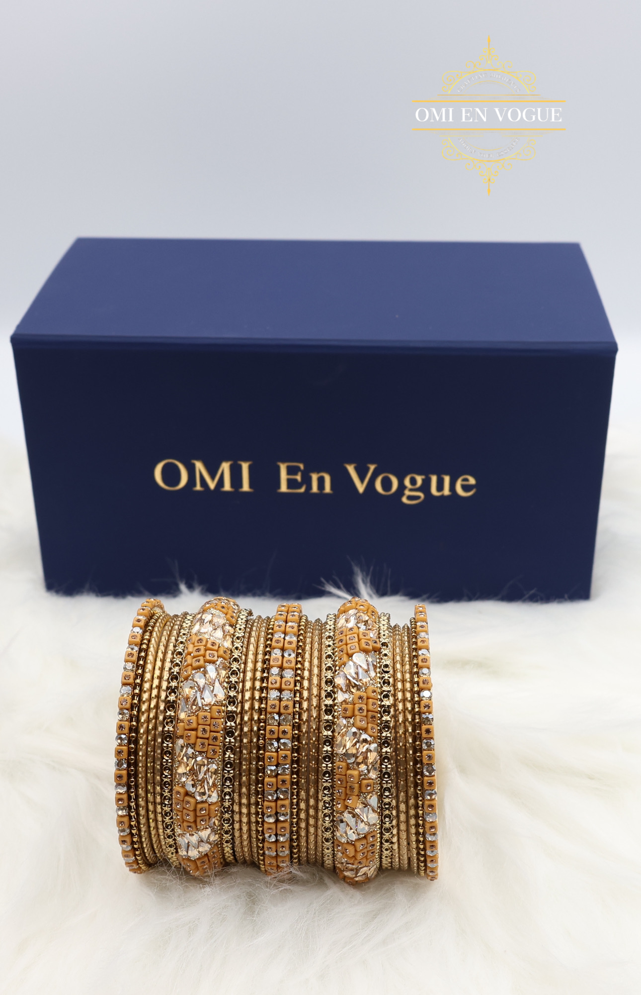 Neelani Ochre and Gold Bangle Set - OMI EN VOGUE