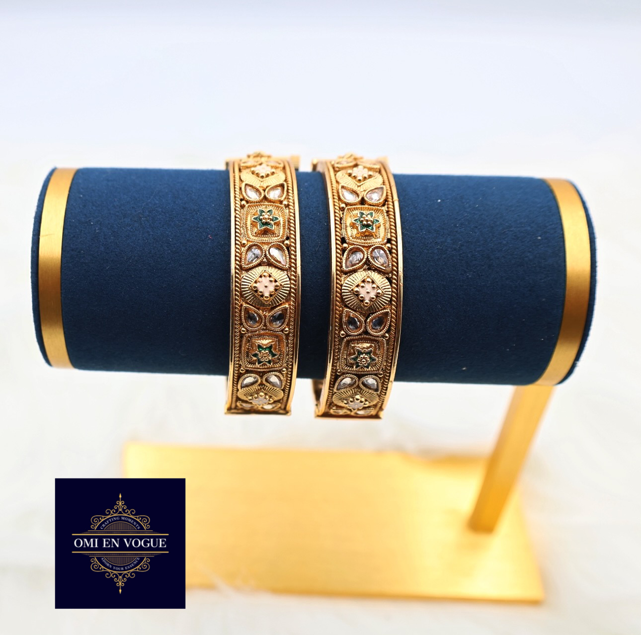 Samridhi Shine Gold plated Bangles-1 pair - OMI EN VOGUE