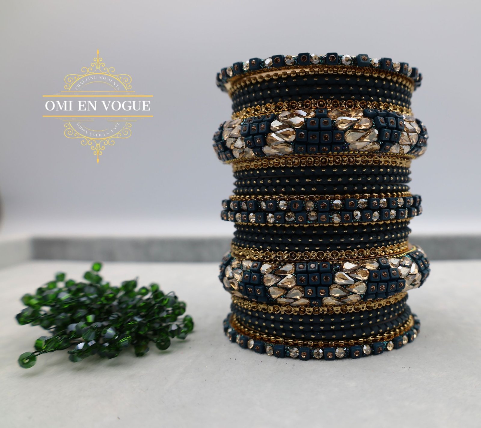 Neelani Deep Blue Bangle Set - OMI EN VOGUE